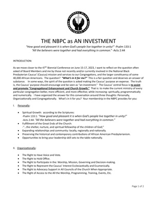 NBPC - The Caucus as an Investment | Open Sessions’ Zoom Recording ...
