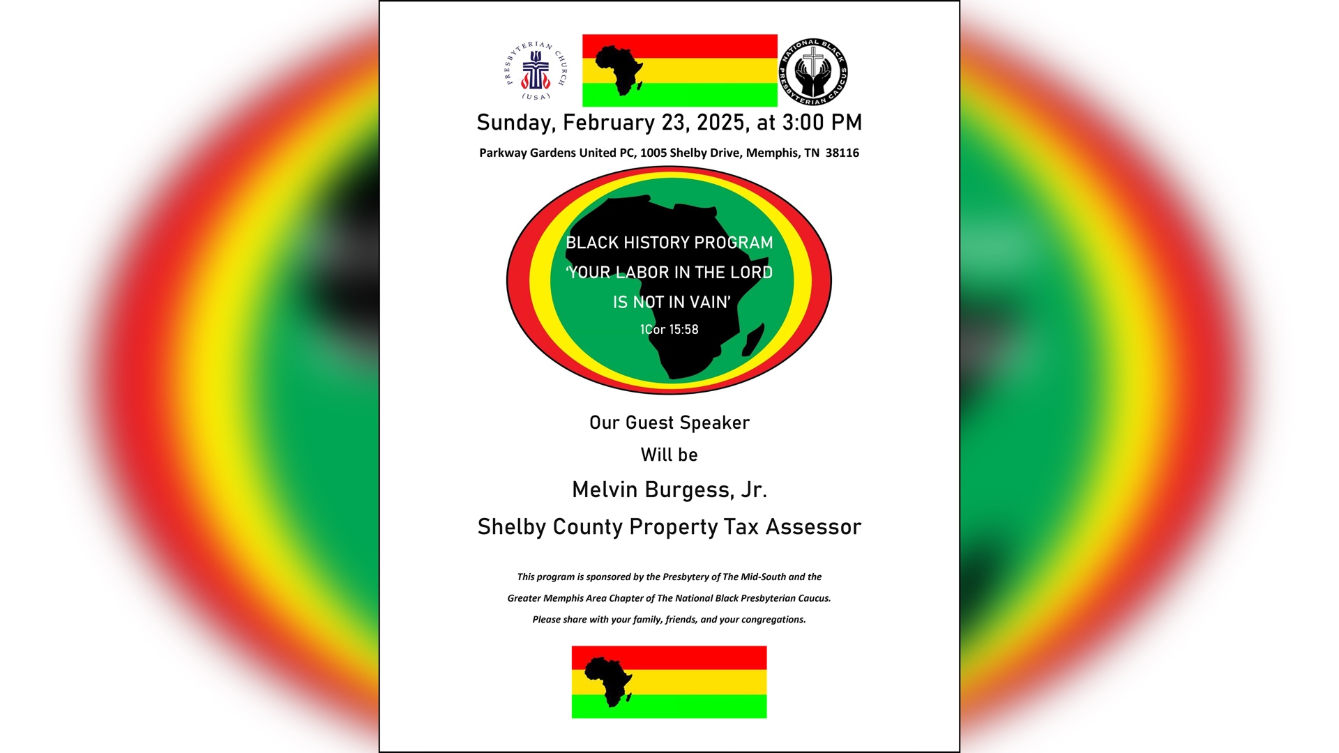 Black History Program | February 23, 2025 | Parkway Gardens United PC ...